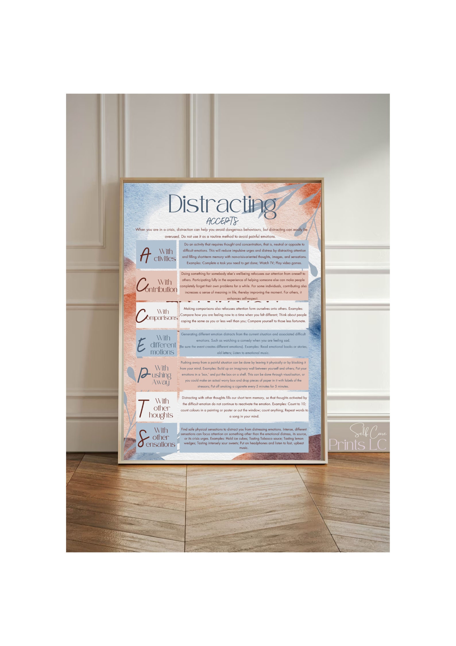 DBT ACCEPTS: Distracting Distress Tolerance Crisis - Etsy