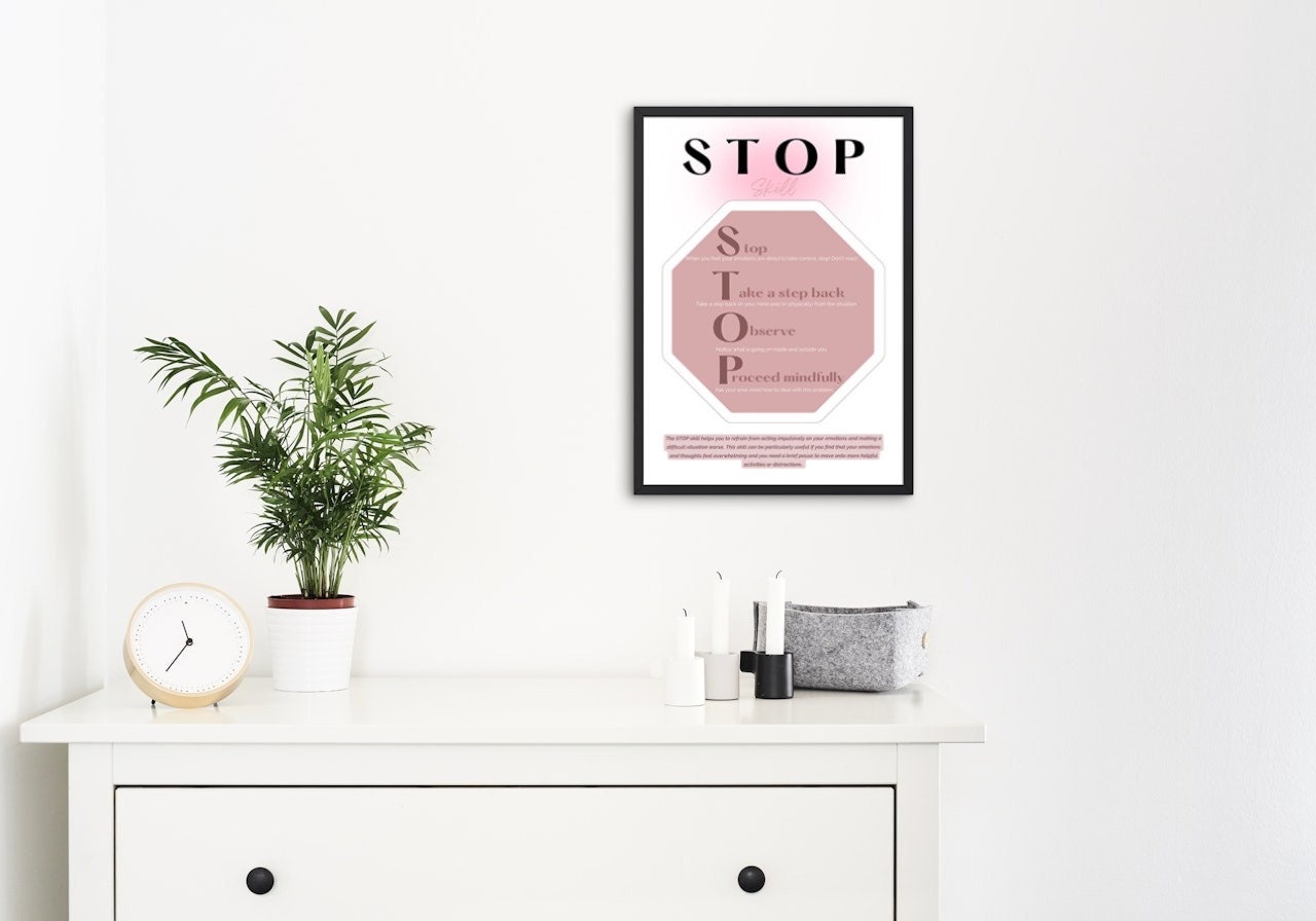 DBT STOP Skill Distress Tolerance DBT Dialectical Behaviour Therapy ...