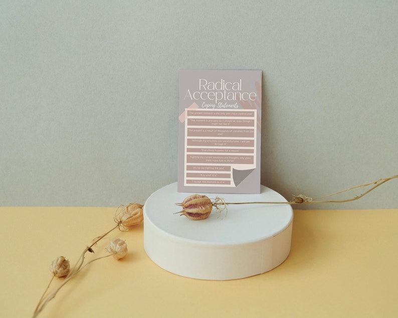 Radical Acceptance Coping Statements DBT Reality - Etsy