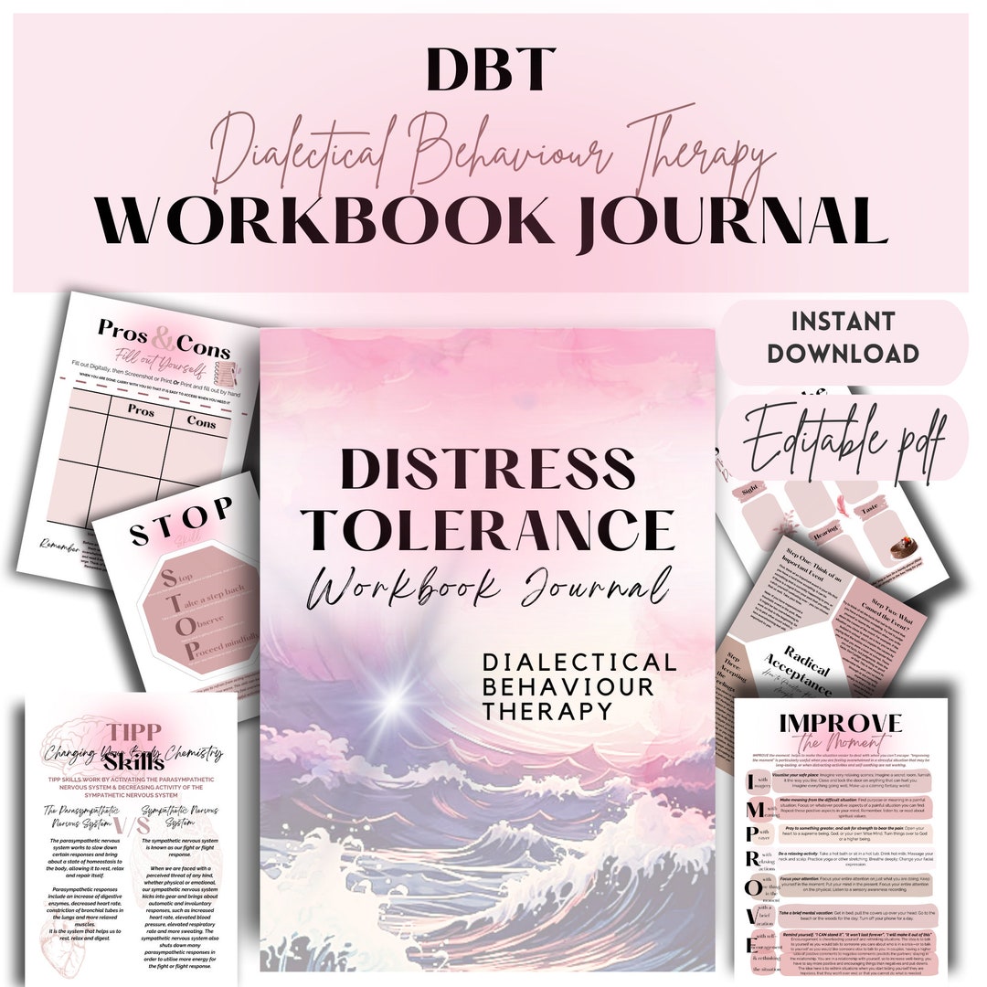 DBT Workbook Journal Distress Tolerance Editable Pages Dialectical ...