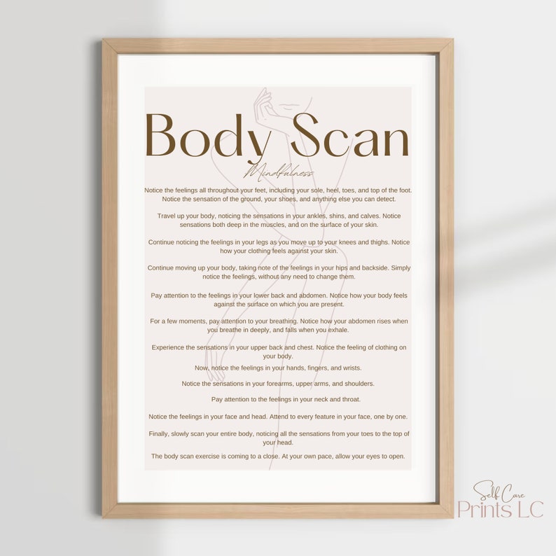 Body Scan | Mindfulness Exercise | Body Scan Wall Art | Worksheet ...