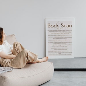 Body Scan Mindfulness Exercise Body Scan Wall Art Worksheet Relaxation ...