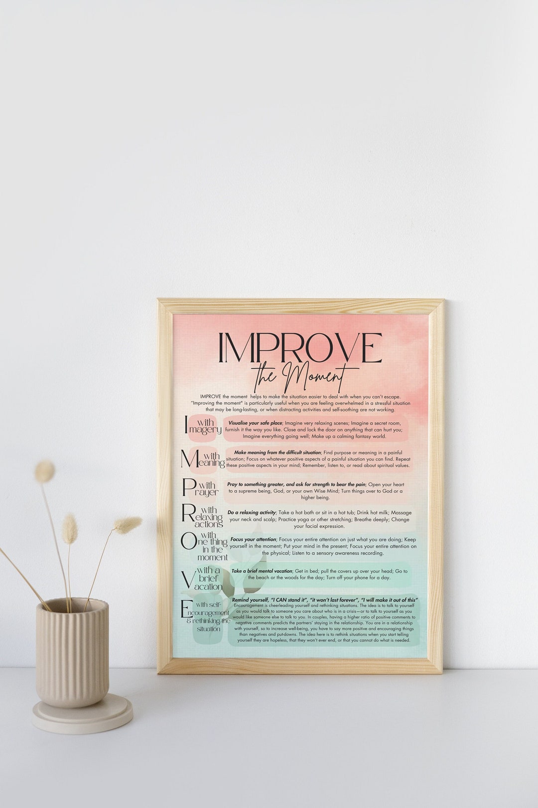 DBT IMPROVE the Moment Distress Tolerance Crisis Survival - Etsy