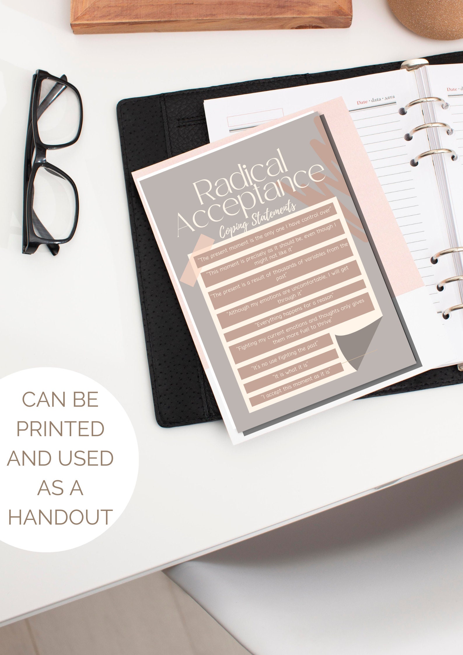 Radical Acceptance Coping Statements DBT Reality Acceptance Distress ...