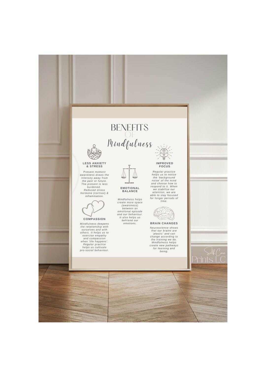 Benefits of Mindfulness Poster Handout Worksheet - Etsy