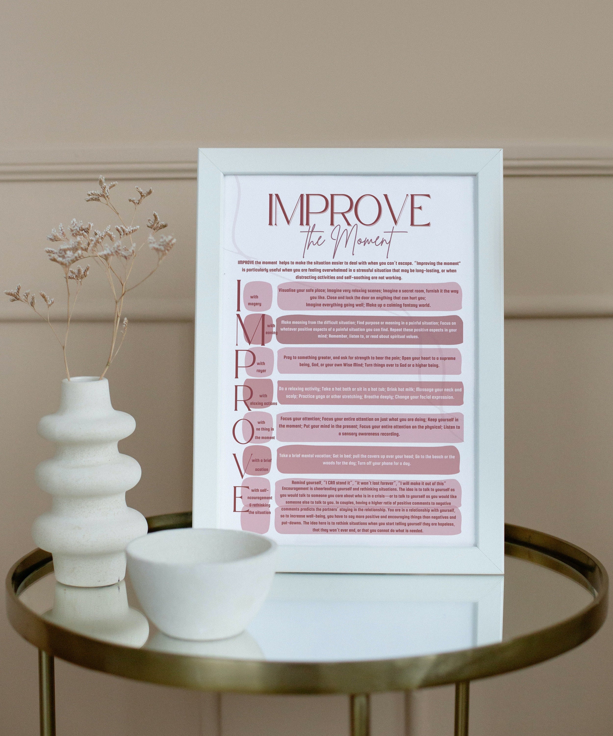 DBT IMPROVE the Moment | Distress Tolerance | Crisis Survival Skill ...