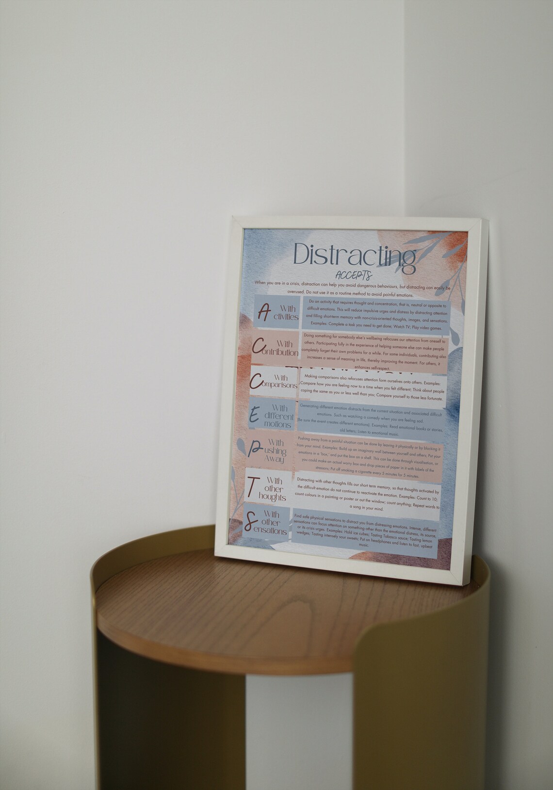 DBT ACCEPTS: Distracting Distress Tolerance Crisis - Etsy