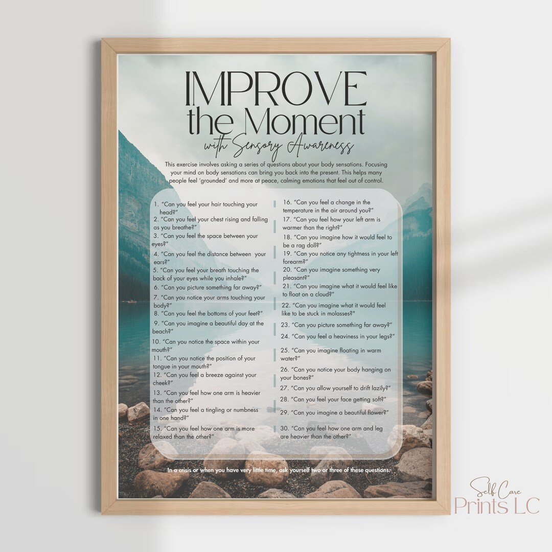 IMPROVE the Moment: With Sensory Awareness | DBT | Distress Tolerance ...