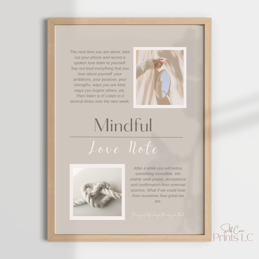 Mindful Love Note | Poster | Handout | Worksheet | Mindful Gratitude ...