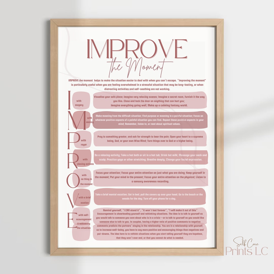 DBT IMPROVE the Moment | Distress Tolerance | Crisis Survival Skill ...