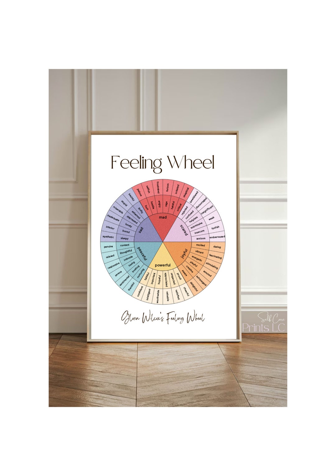 Feeling Wheel Poster Worksheet Self-help Resource - Etsy