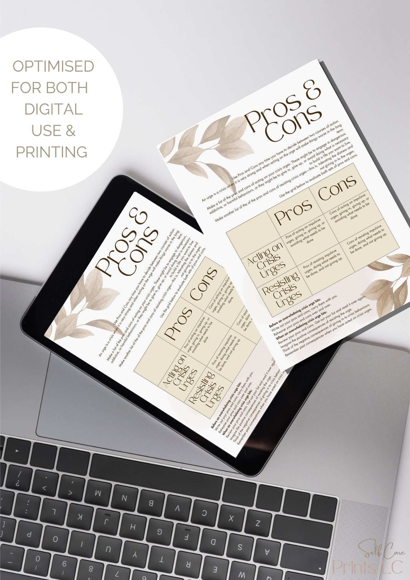 Pros & Cons Poster Worksheet DBT Dialectical Behaviour Therapy Distress ...