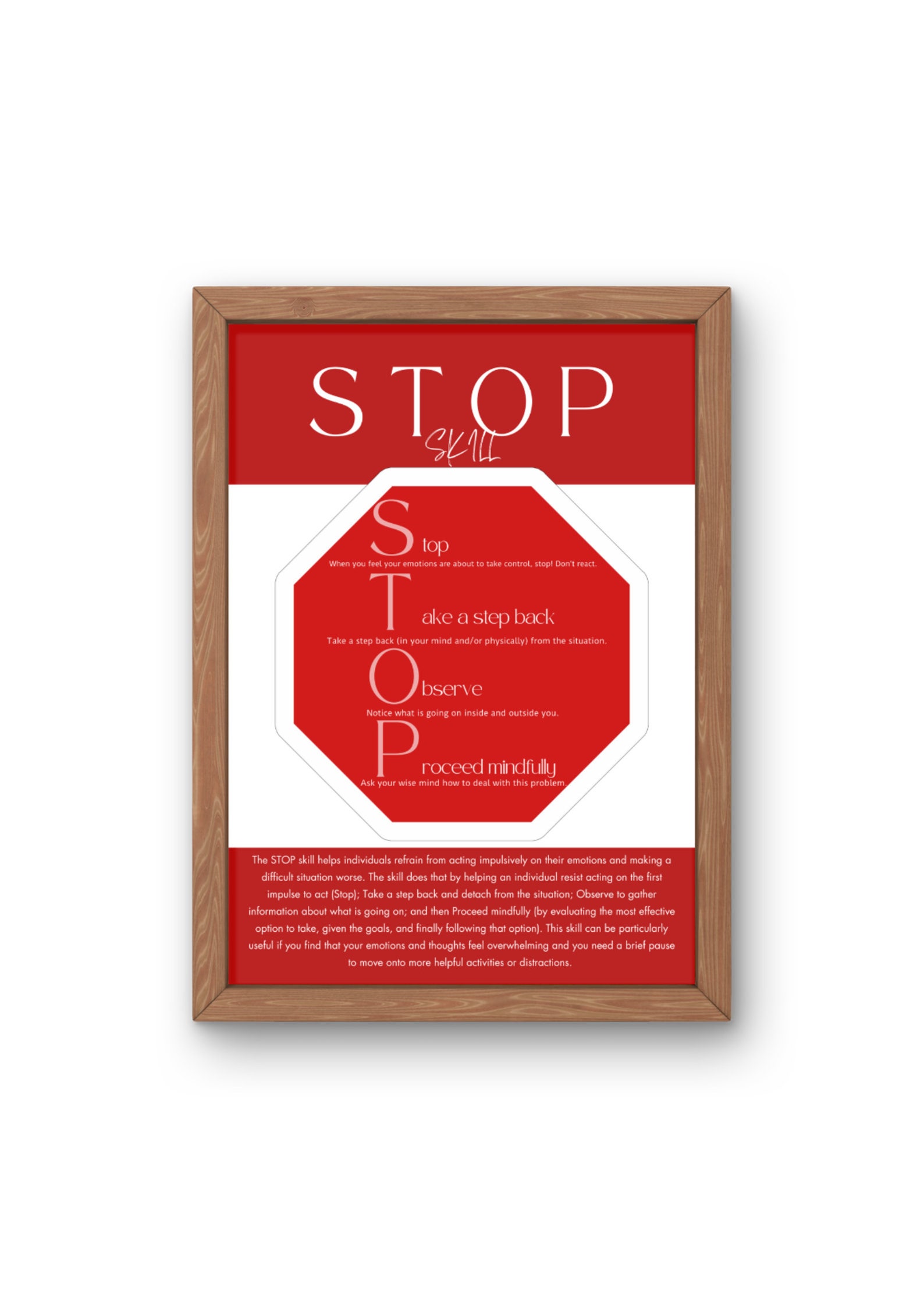 DBT STOP Skill Distress Tolerance DBT Dialectical Behaviour Therapy ...