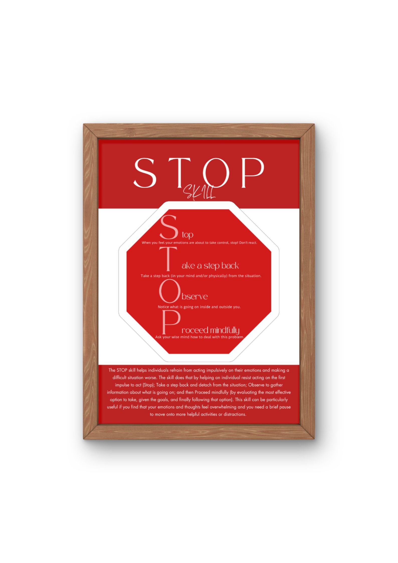 DBT STOP Skill Distress Tolerance DBT Dialectical Behaviour Therapy ...