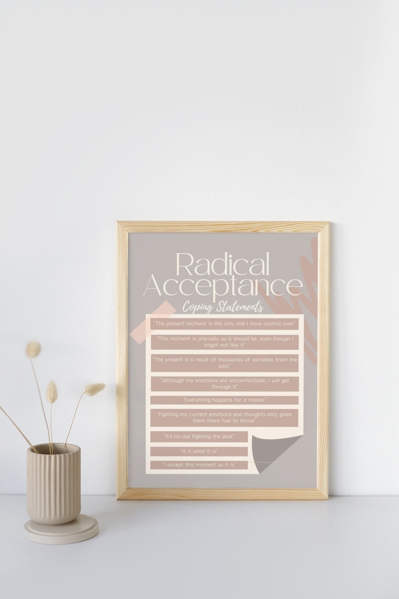 Radical Acceptance Coping Statements DBT Reality Acceptance Distress ...