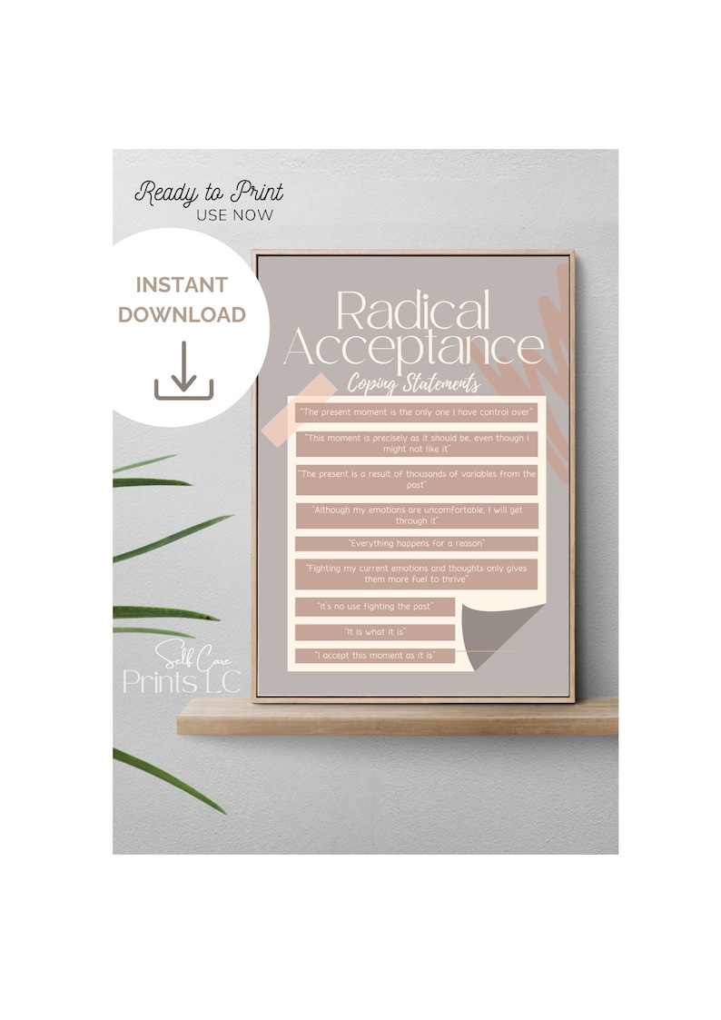 Radical Acceptance Coping Statements DBT Reality Acceptance Distress ...