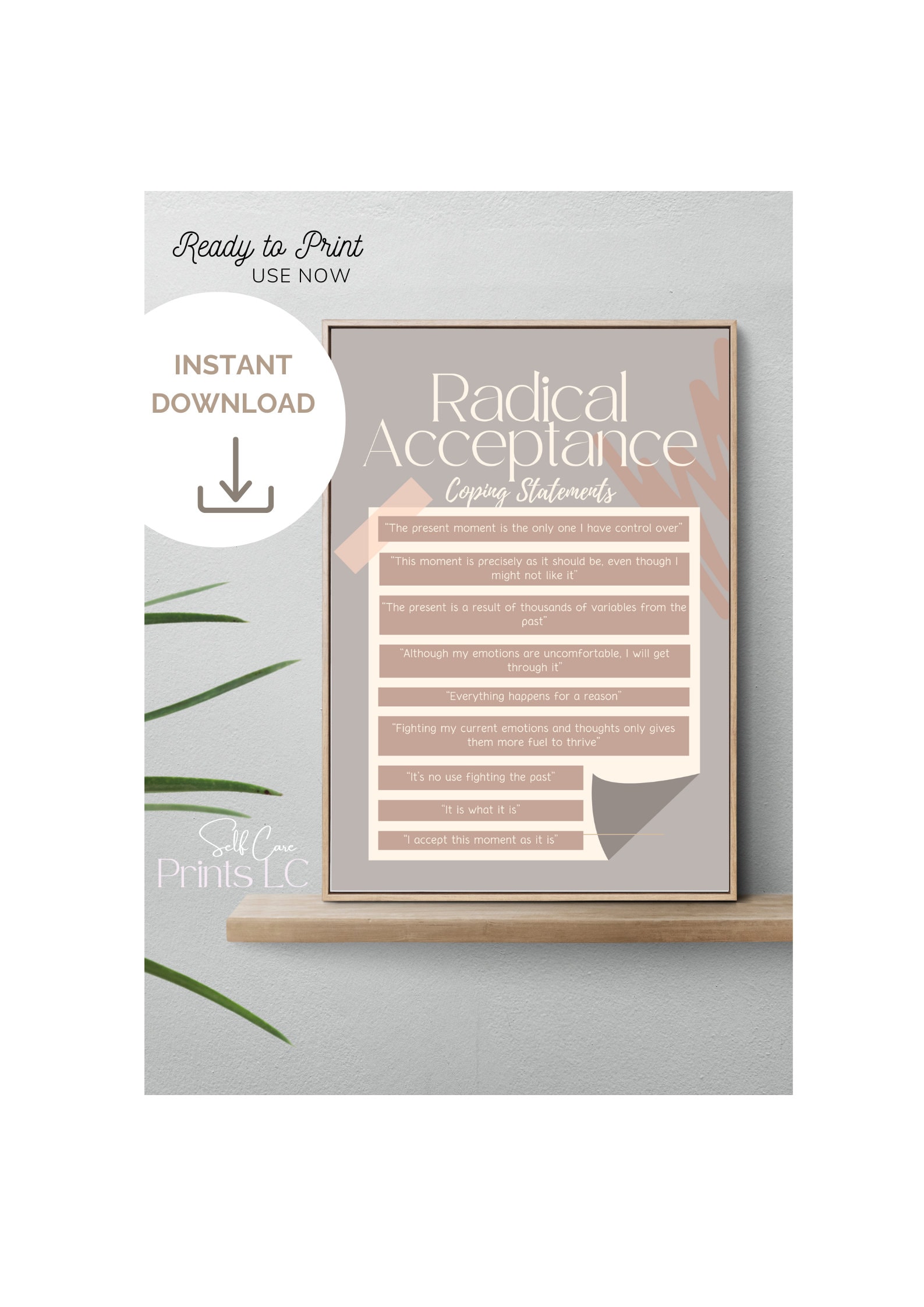 Radical Acceptance Coping Statements DBT Reality Acceptance Distress ...