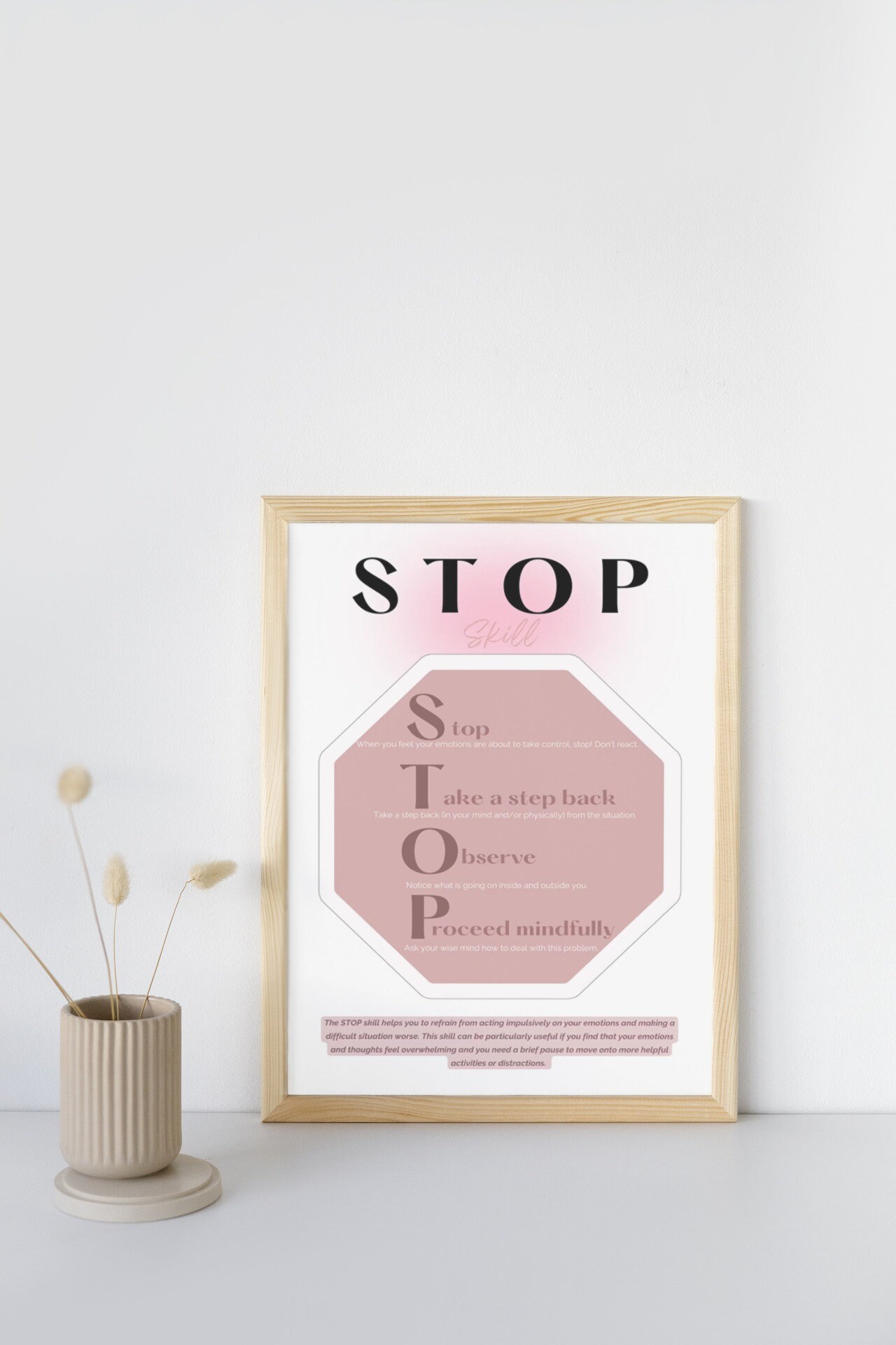 DBT STOP Skill Distress Tolerance DBT Dialectical Behaviour Therapy ...