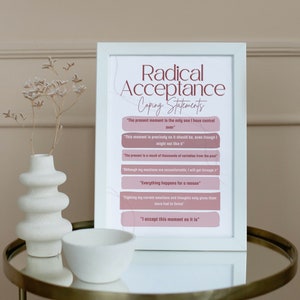 Radical Acceptance Coping Statements | DBT | Poster | Worksheet | Self ...