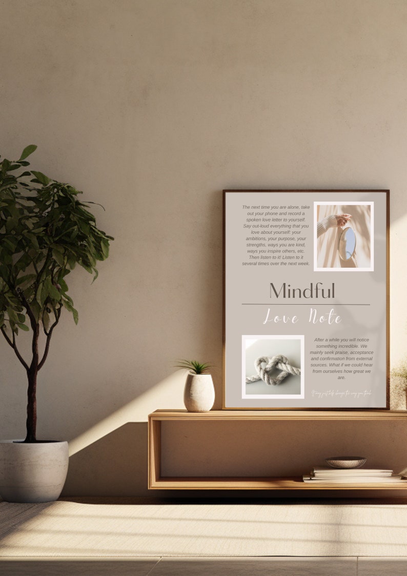 Mindful Love Note | Poster | Handout | Worksheet | Mindful Gratitude ...