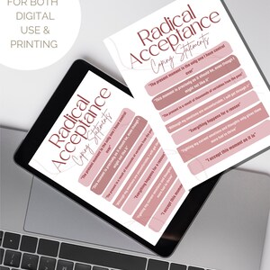 Radical Acceptance Coping Statements DBT Poster Worksheet Self Help ...