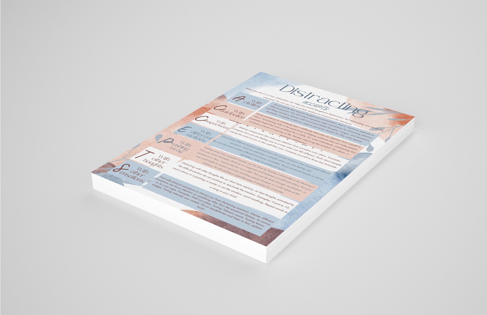 DBT ACCEPTS: Distracting | Distress Tolerance | Crisis Survival Skill ...