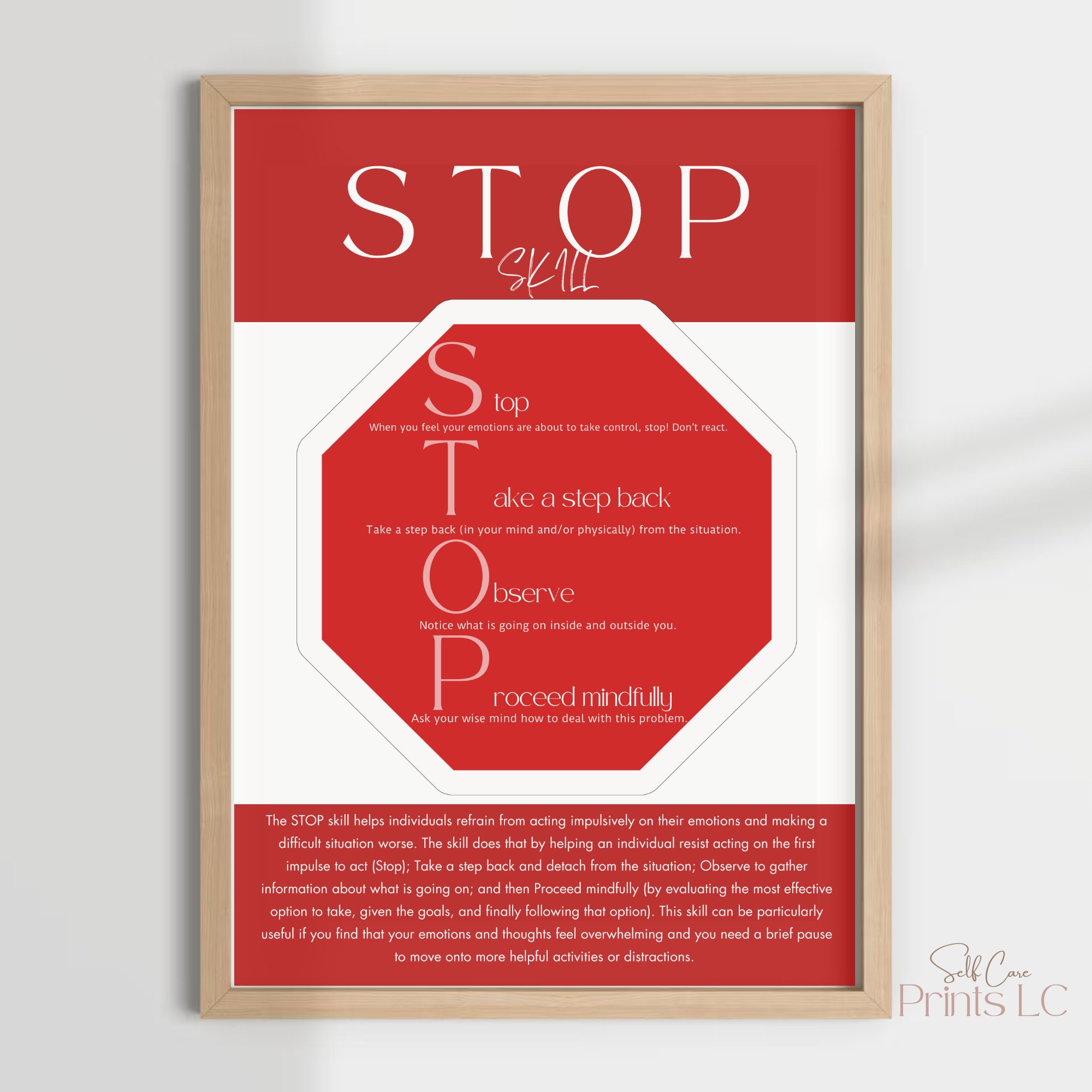 DBT STOP Skill Distress Tolerance DBT Dialectical Behaviour Therapy ...