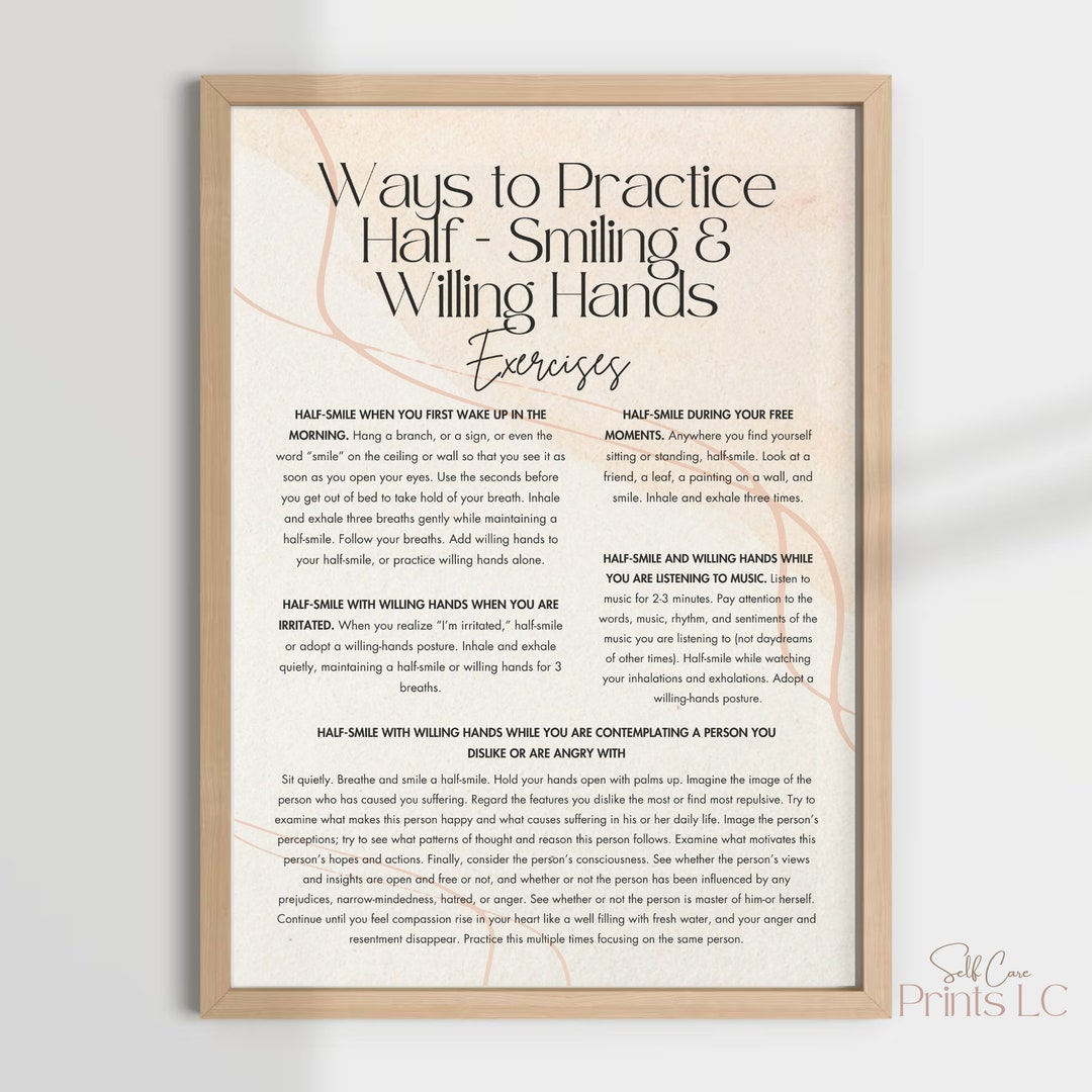 Half Smile and Willing Hands: Ways to Practice | Exercises | DBT ...