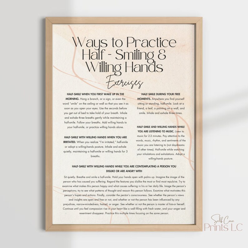 Half Smile and Willing Hands: Ways to Practice | Exercises | DBT ...