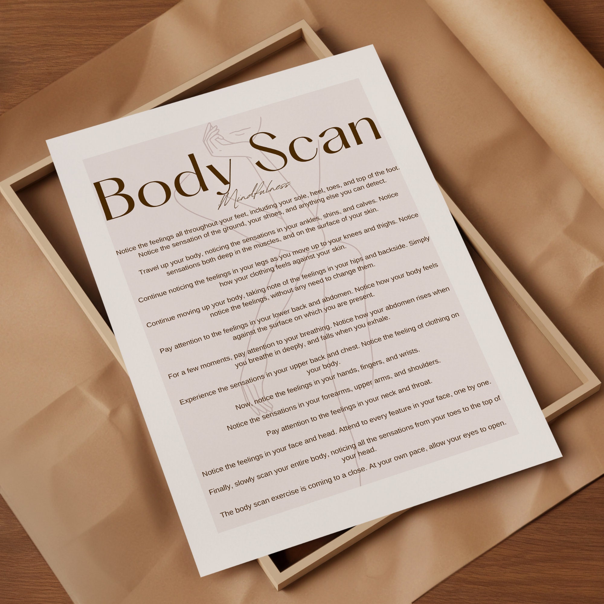 Body Scan Mindfulness Exercise Body Scan Wall Art Worksheet Relaxation ...