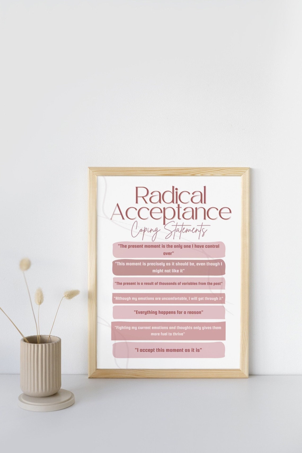 Radical Acceptance Coping Statements | DBT | Poster | Worksheet | Self ...