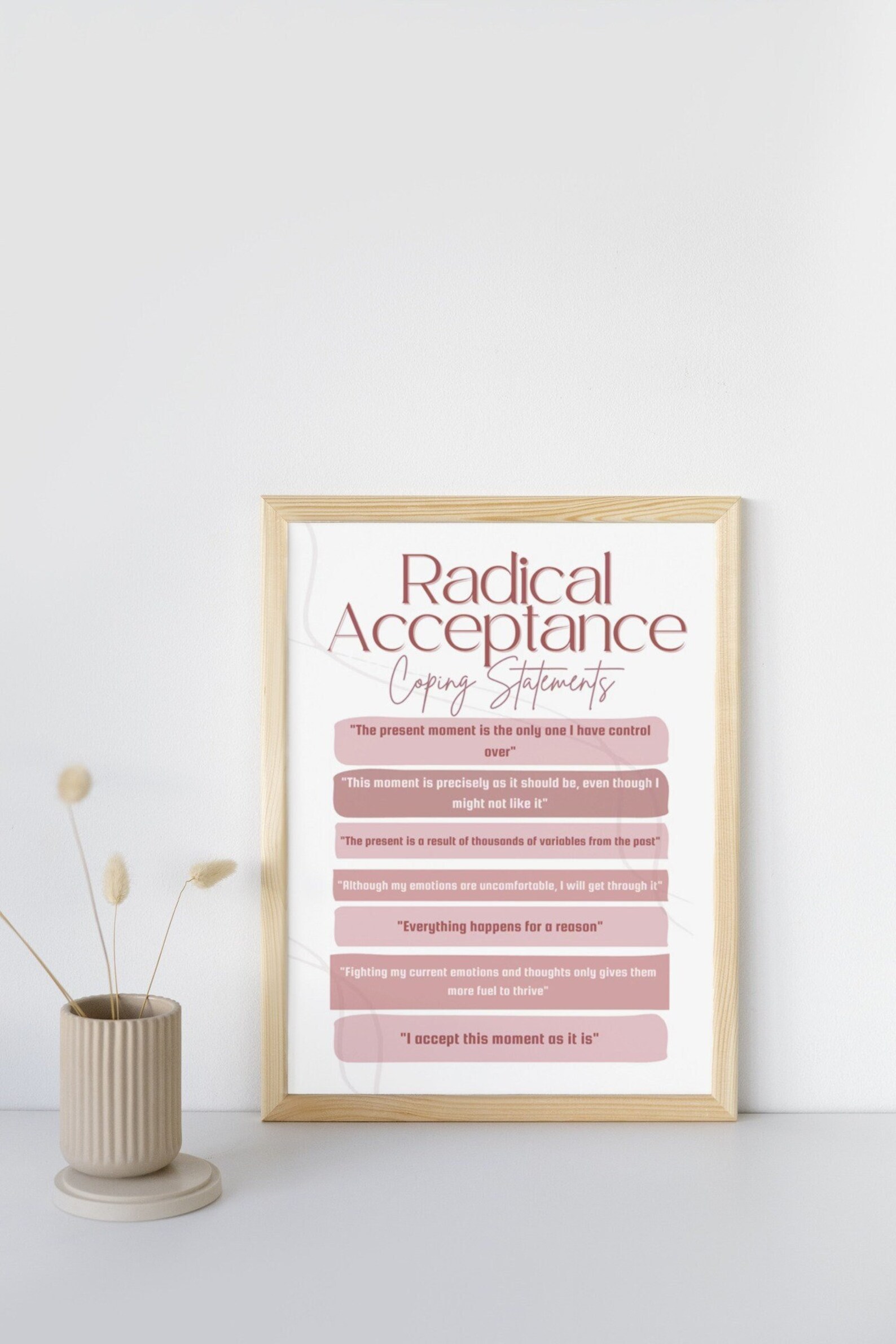 Radical Acceptance Coping Statements | DBT | Poster | Worksheet | Self ...
