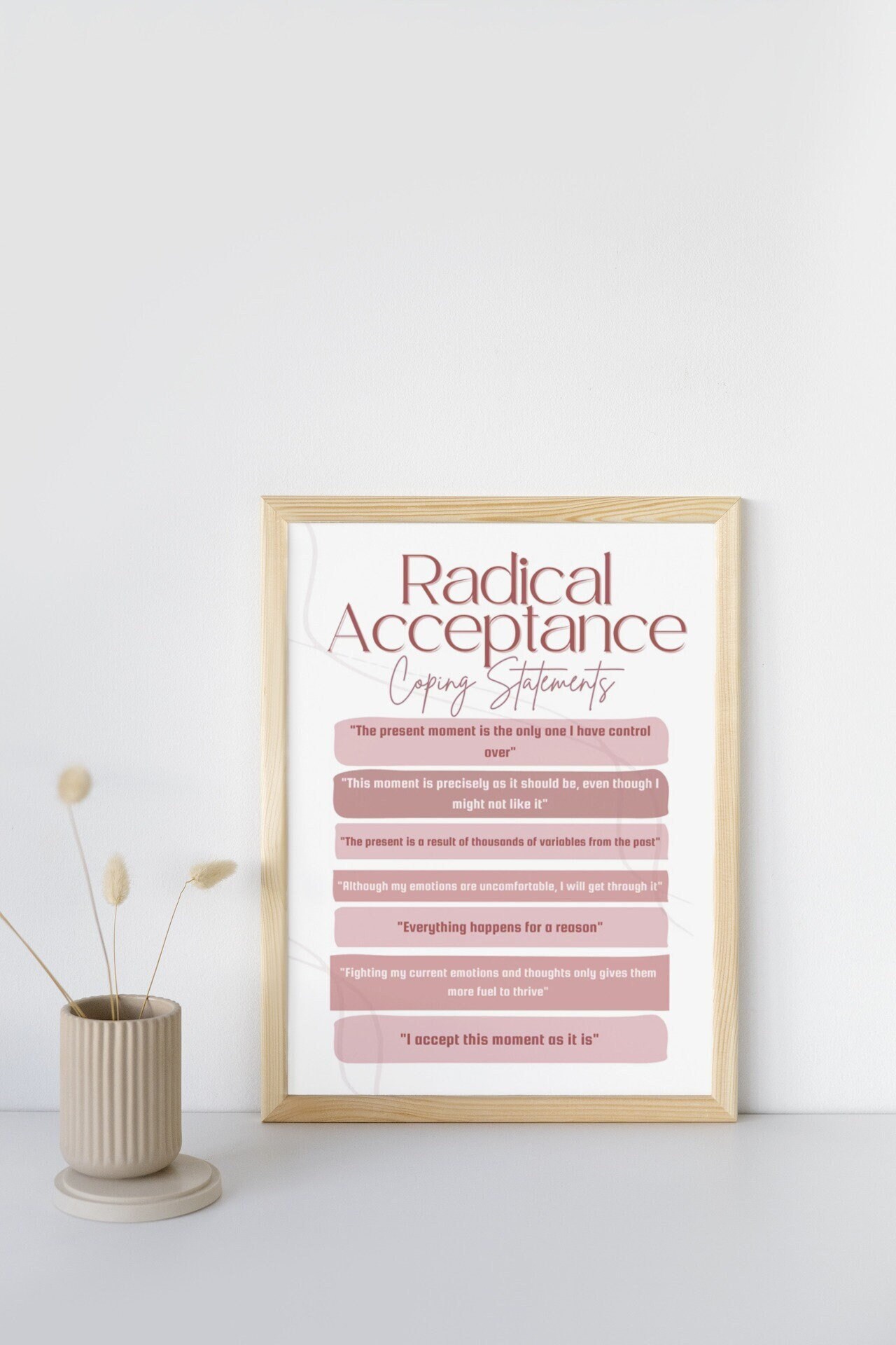 Radical Acceptance Coping Statements | DBT | Poster | Worksheet | Self ...