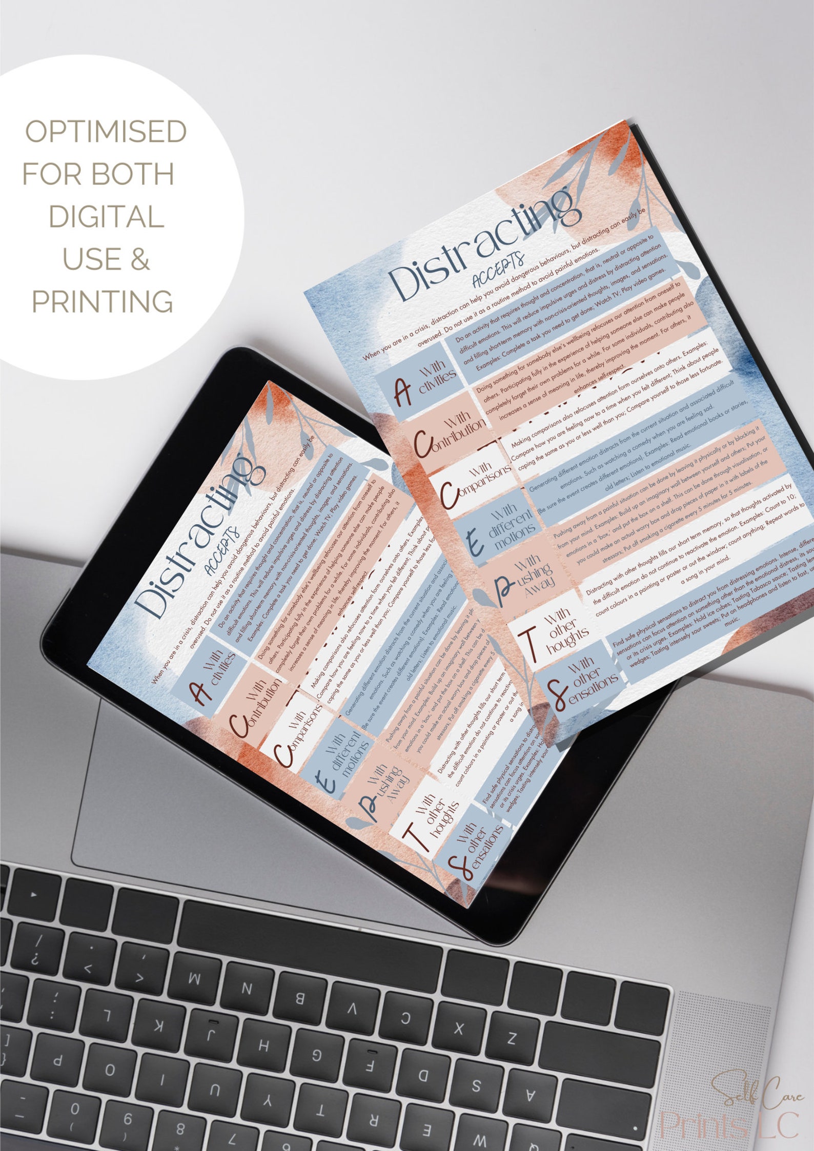 DBT ACCEPTS: Distracting Distress Tolerance Crisis - Etsy