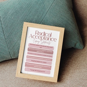 Radical Acceptance Coping Statements | DBT | Poster | Worksheet | Self ...