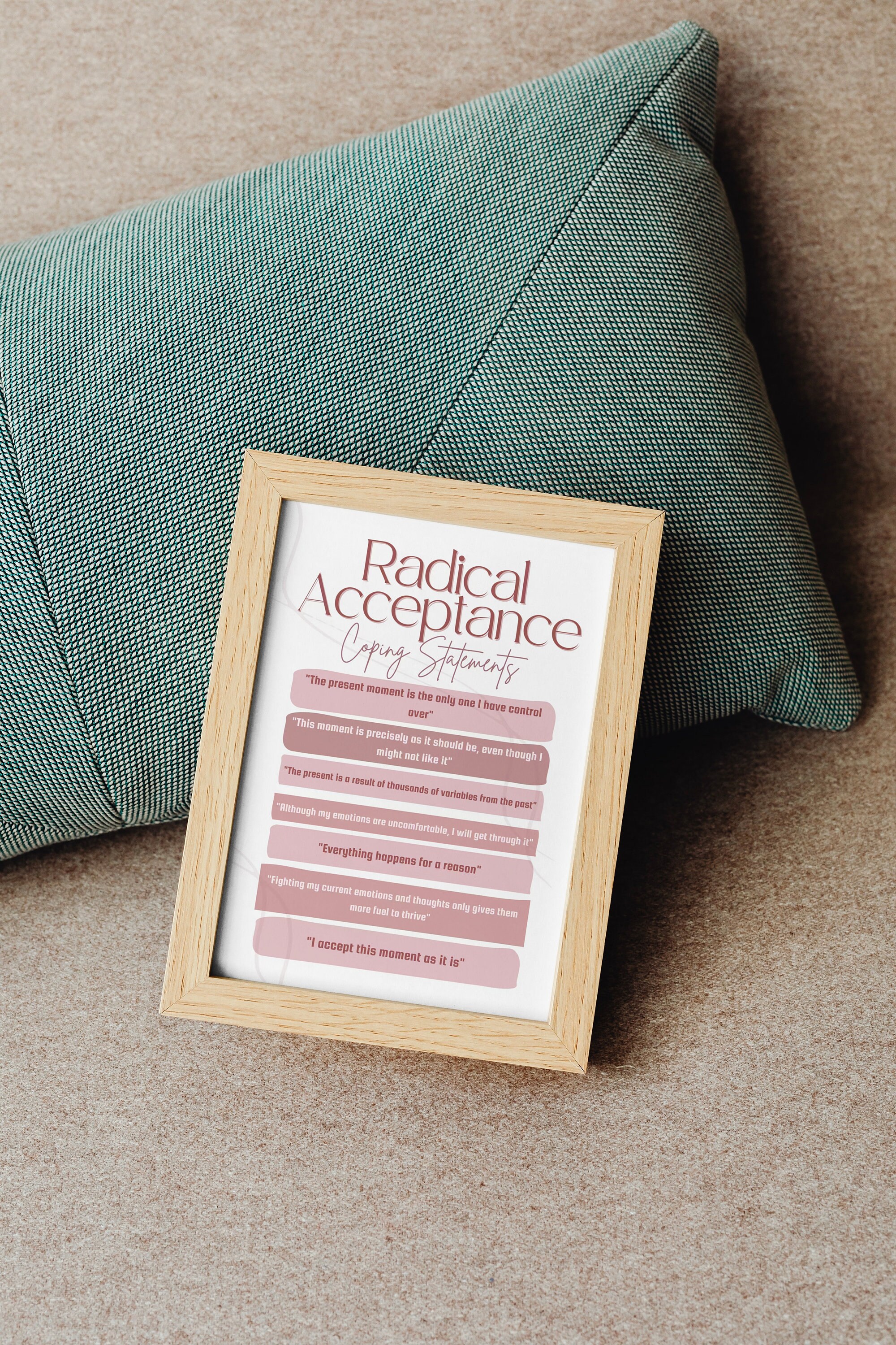 Radical Acceptance Coping Statements | DBT | Poster | Worksheet | Self ...