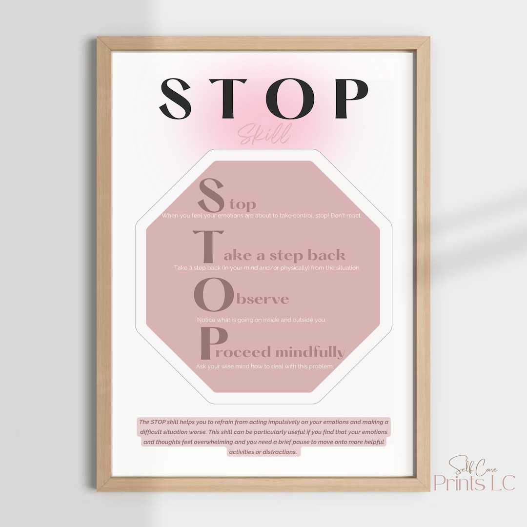 DBT STOP Skill | Distress Tolerance | DBT | Dialectical Behaviour ...