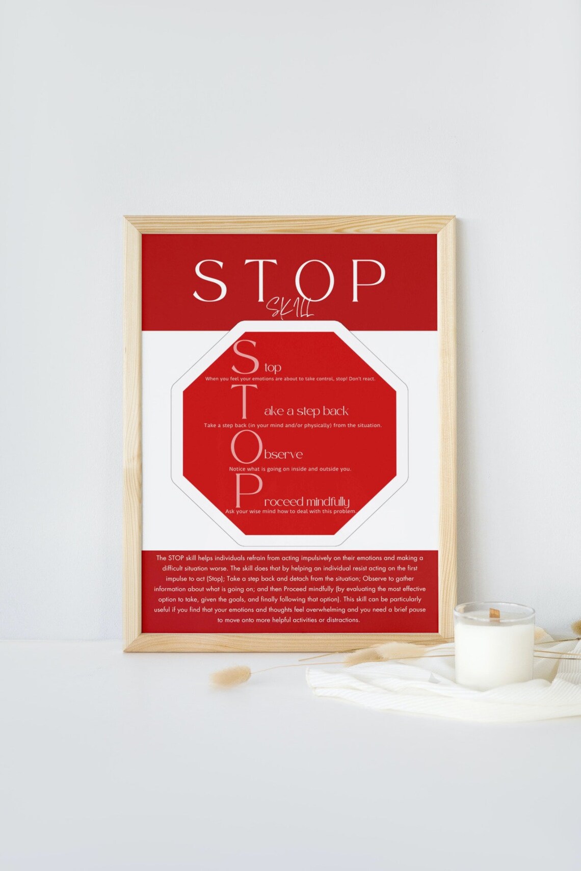 DBT STOP Skill Distress Tolerance DBT Dialectical Behaviour Therapy ...