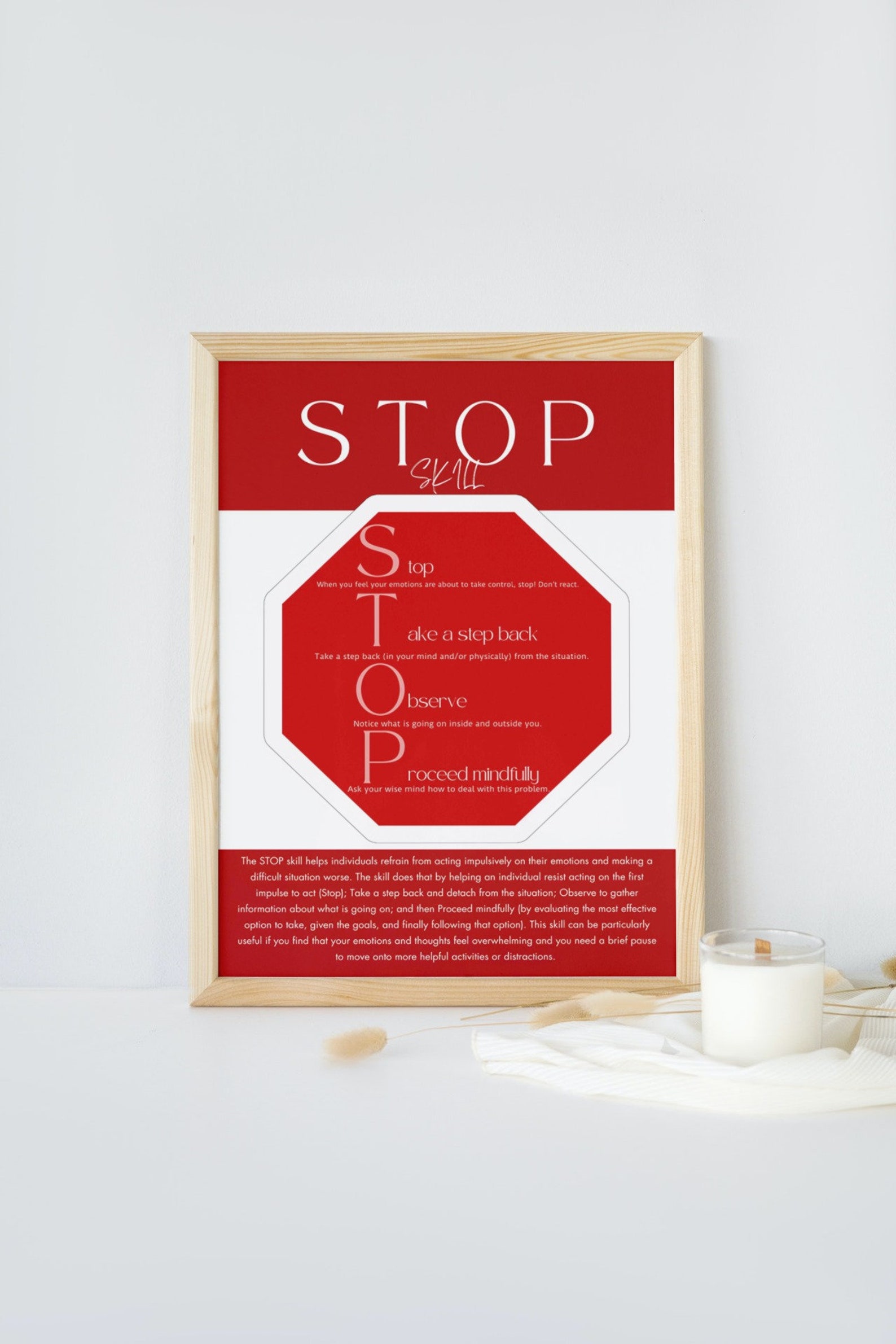 DBT STOP Skill Distress Tolerance DBT Dialectical Behaviour Therapy ...