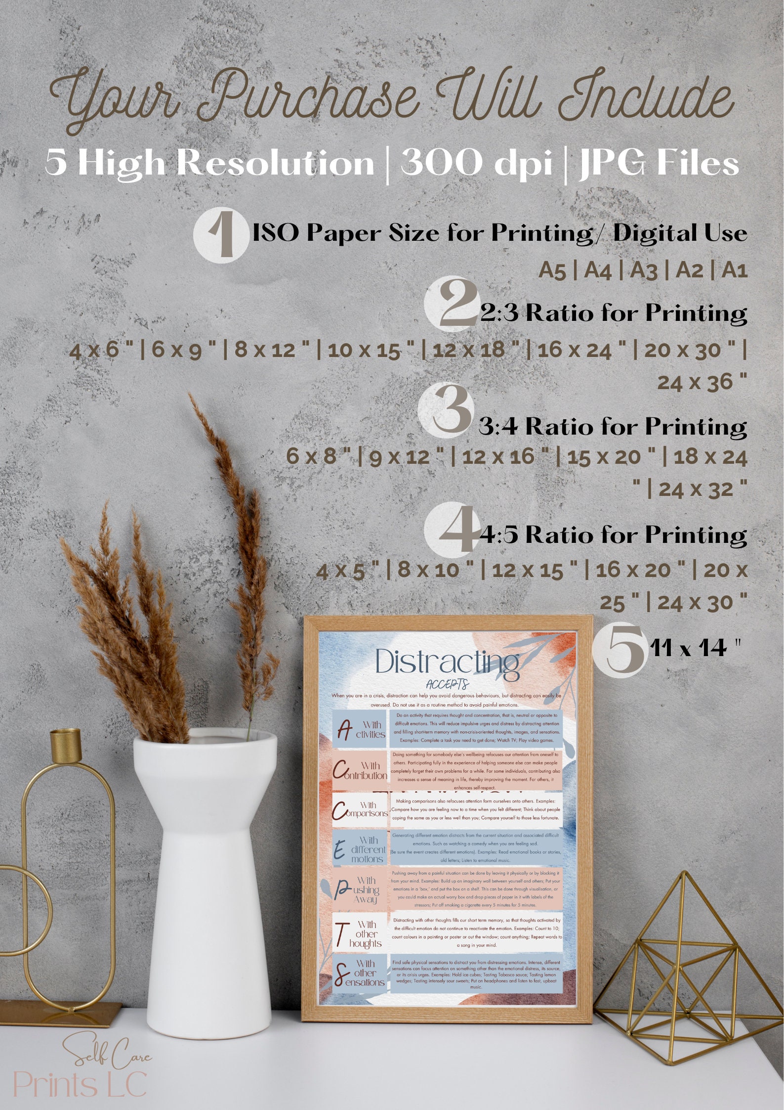 DBT ACCEPTS: Distracting Distress Tolerance Crisis - Etsy