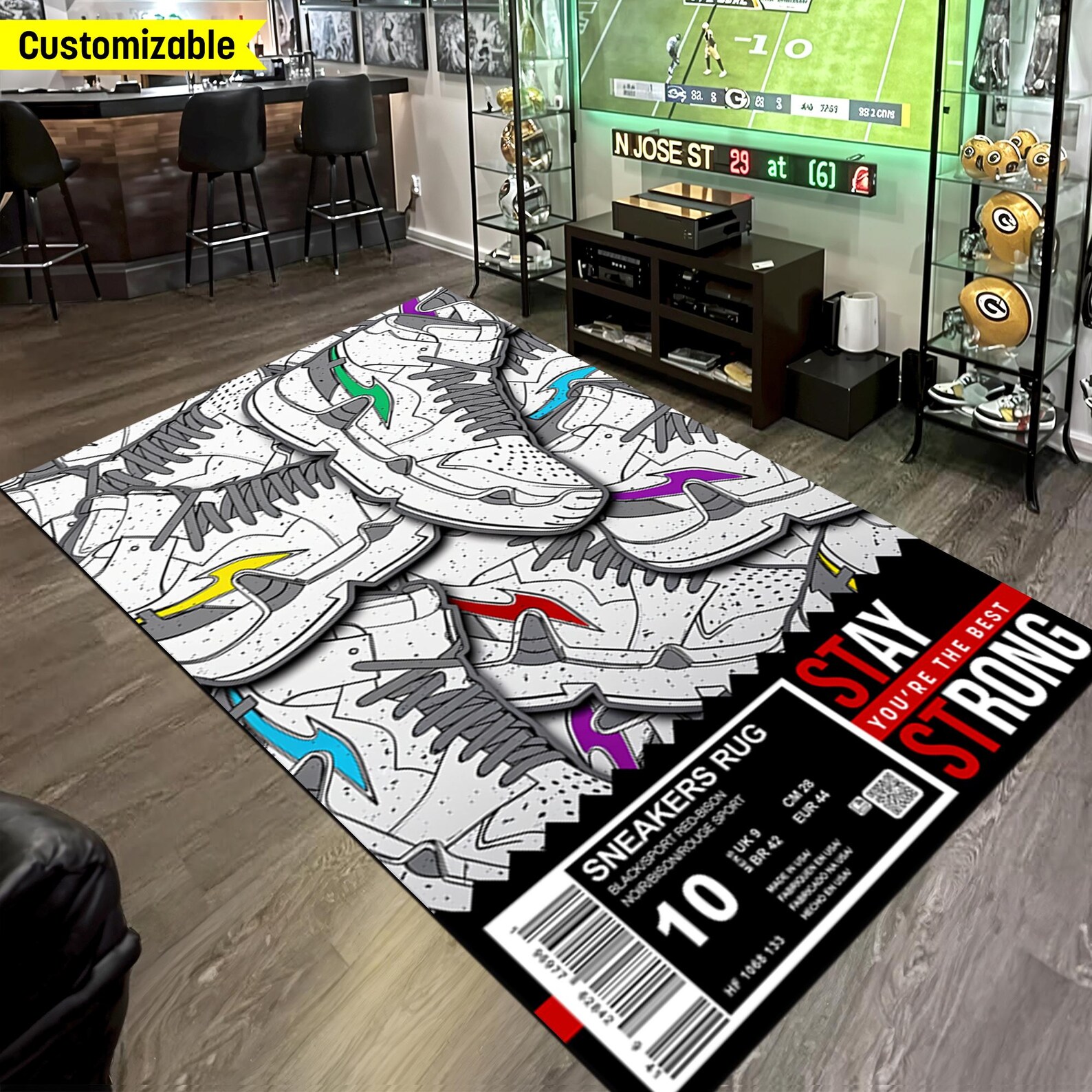 Basketball Shoe Rug,retro Pop Art Sneakers,custom Sneakerhead,street ...