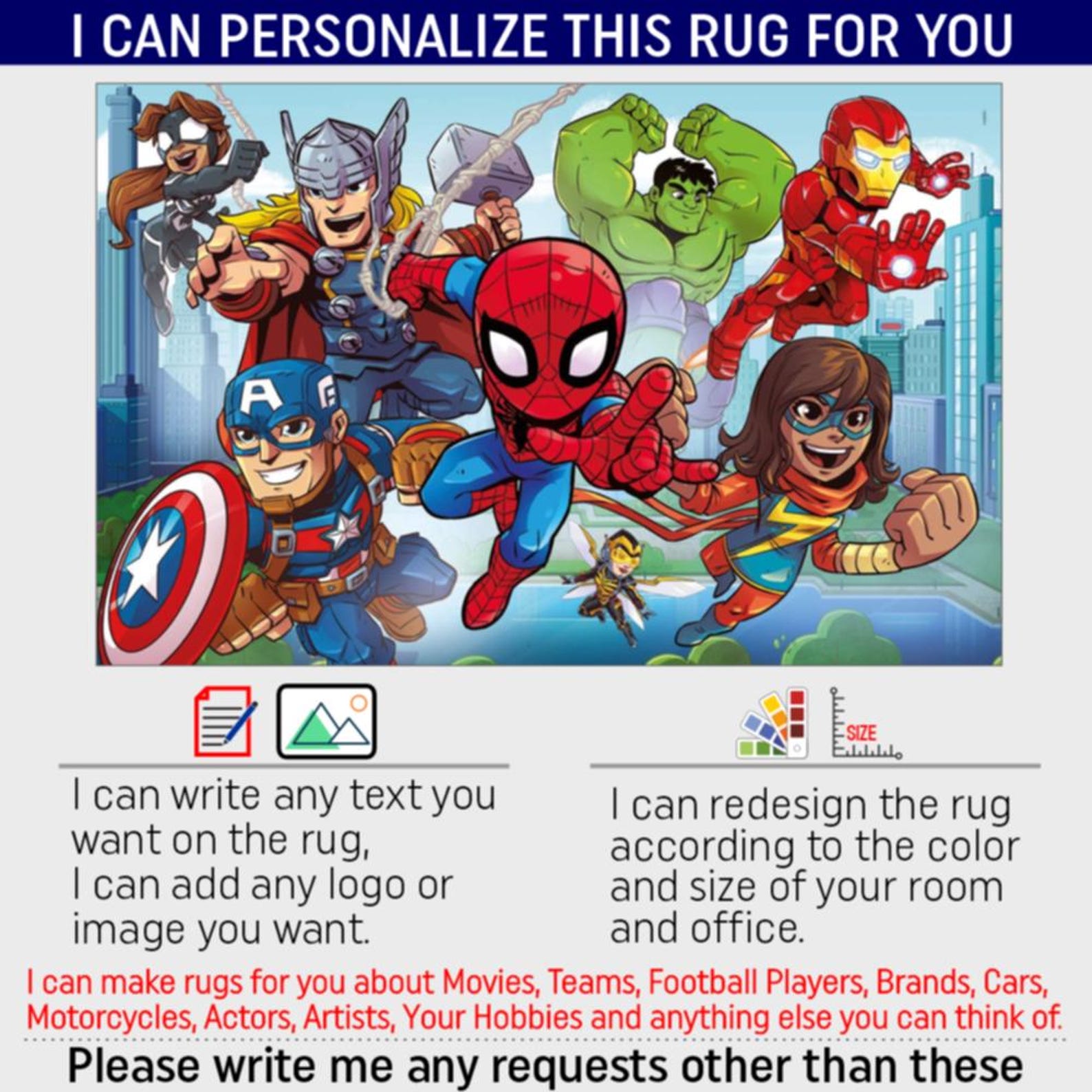 Superhero Themed Rug, Comic Book Inspired Rug,epic Heroes Decor,geek ...