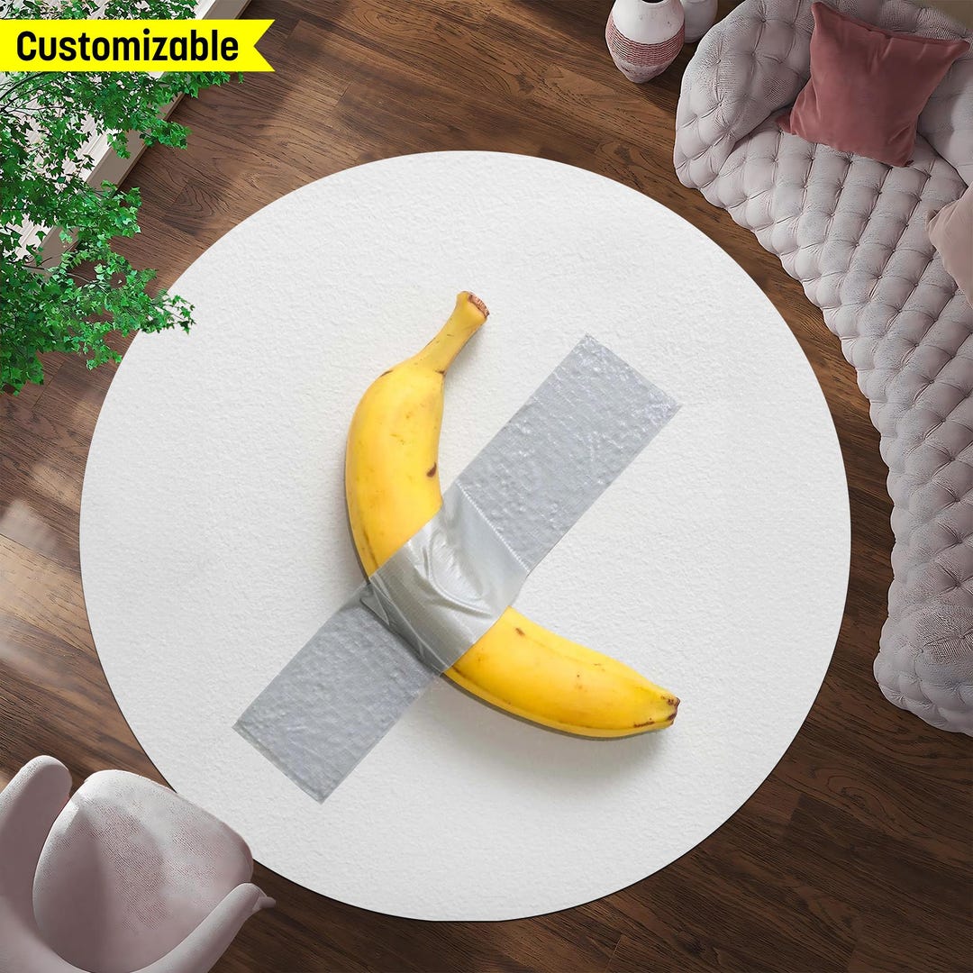 Banana Art Rug,banana Round Rug,round Rug,banana Round Carpet,taped ...