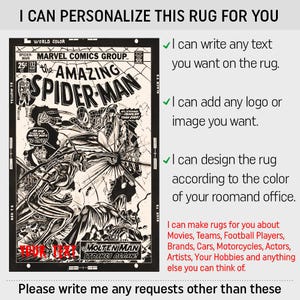 Spiderman Rug, Comic Book Cover Rug, Comic Movie Rug, Spiderman ...