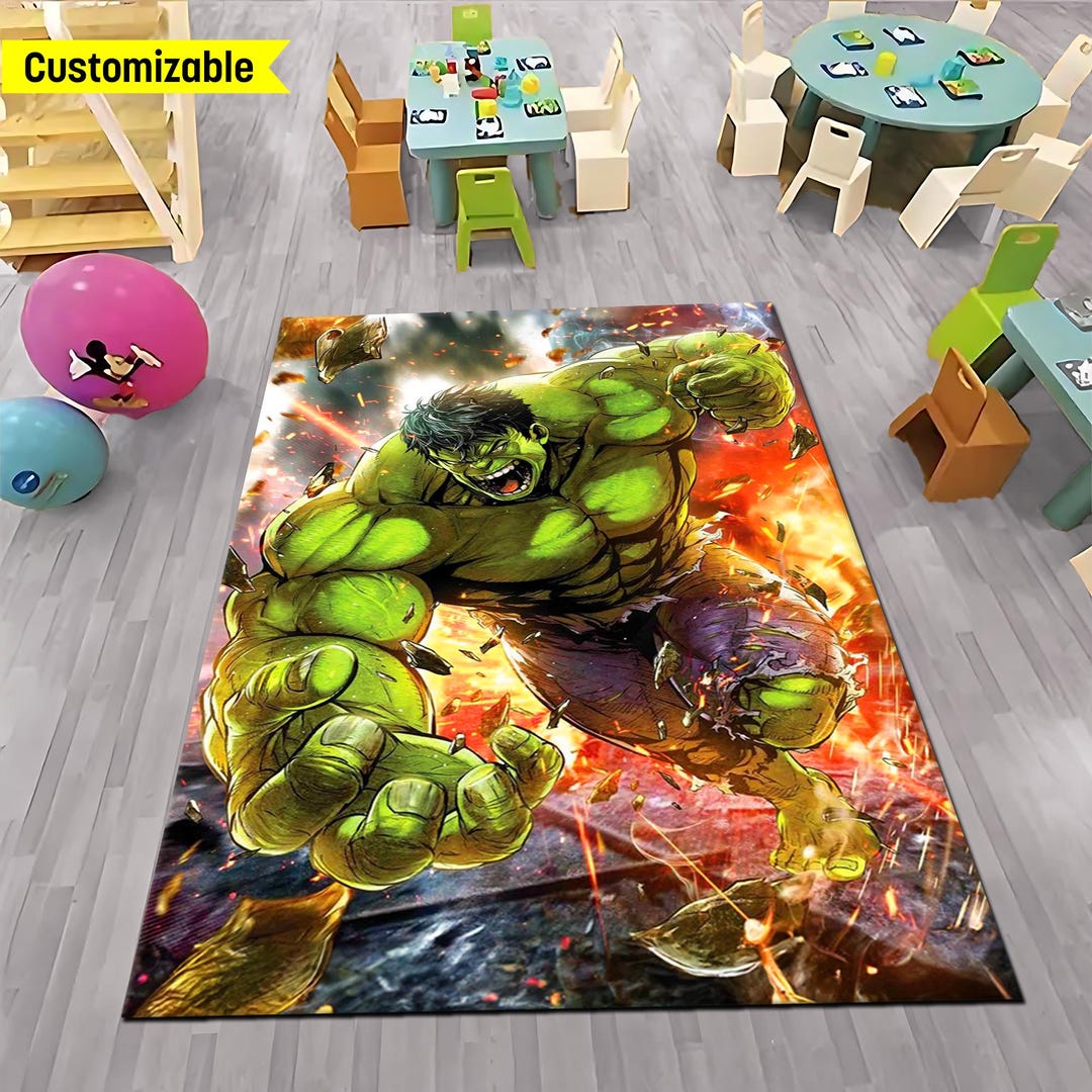 Green Hulk Rug, Funny Rug, Power Rug, Angry Hulk Rug, Hulk Rug,brave ...