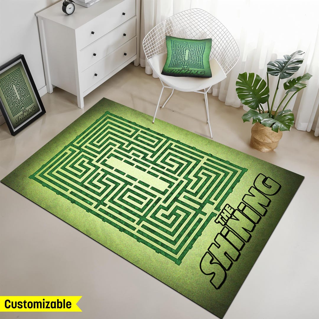 Shining Labyrinth Rug, Horror Maze Rug, Retro Labyrinth Area Rug ...