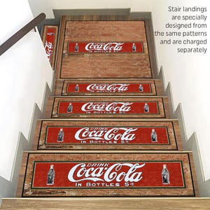 Coca Cola Stair, Coke Bottle Stair Rug, Red Cola Stair Rug, Retro Stair ...