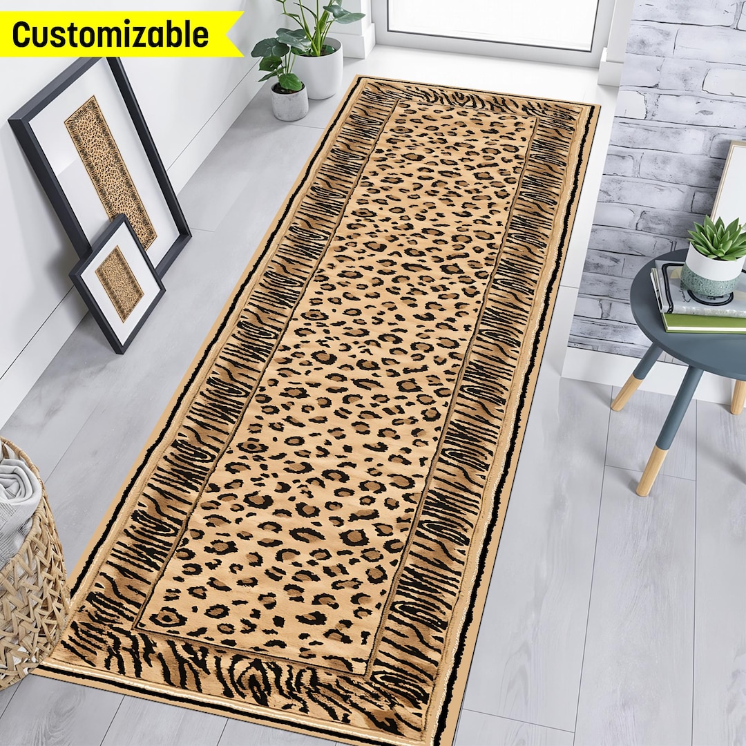 Customizable Leopard Print Runner Rug,animal Print Hallway Runner With ...