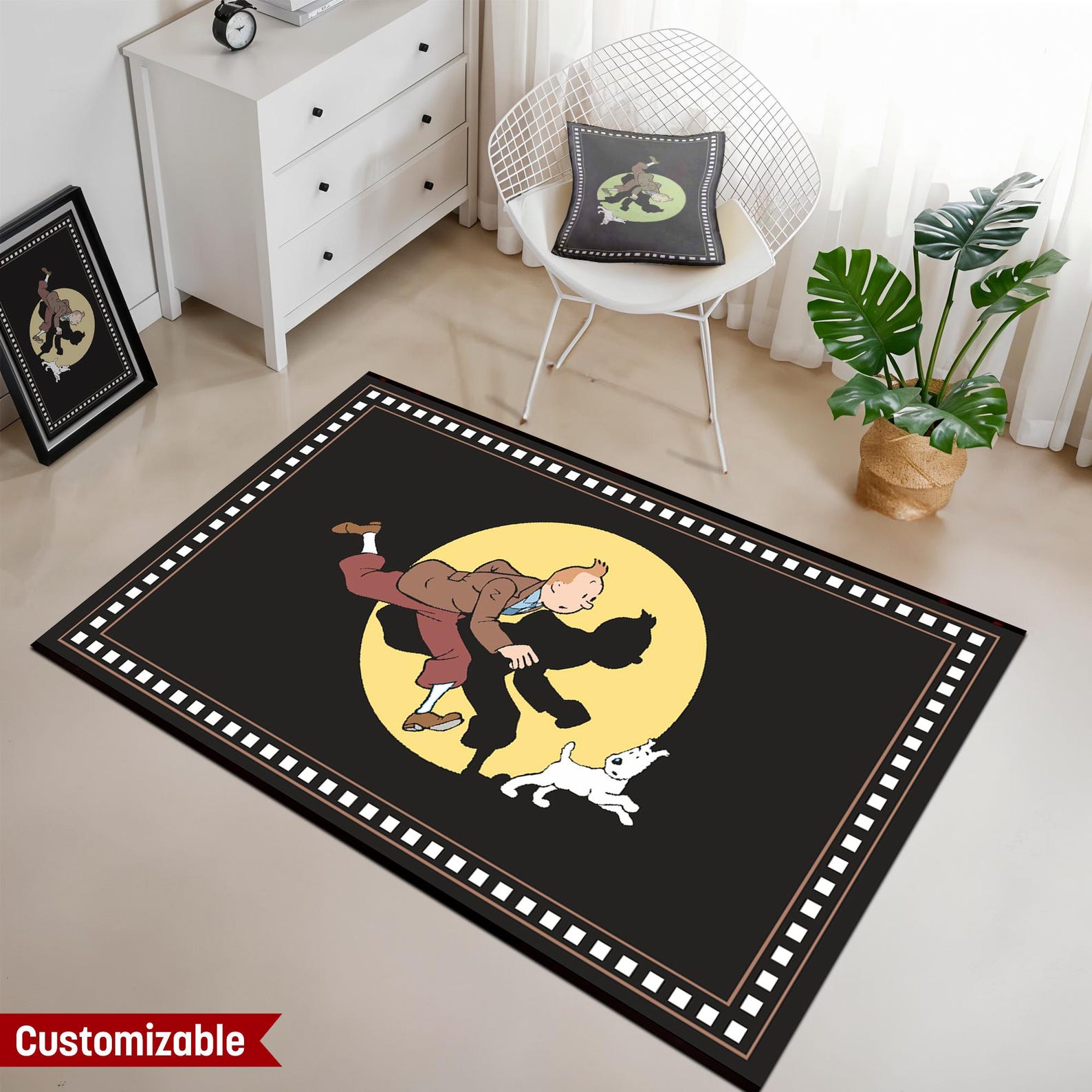 Tintin, Tintin Kids Rug, Tin Moon Rug, Tintin Gift,tintin Comic Rug ...