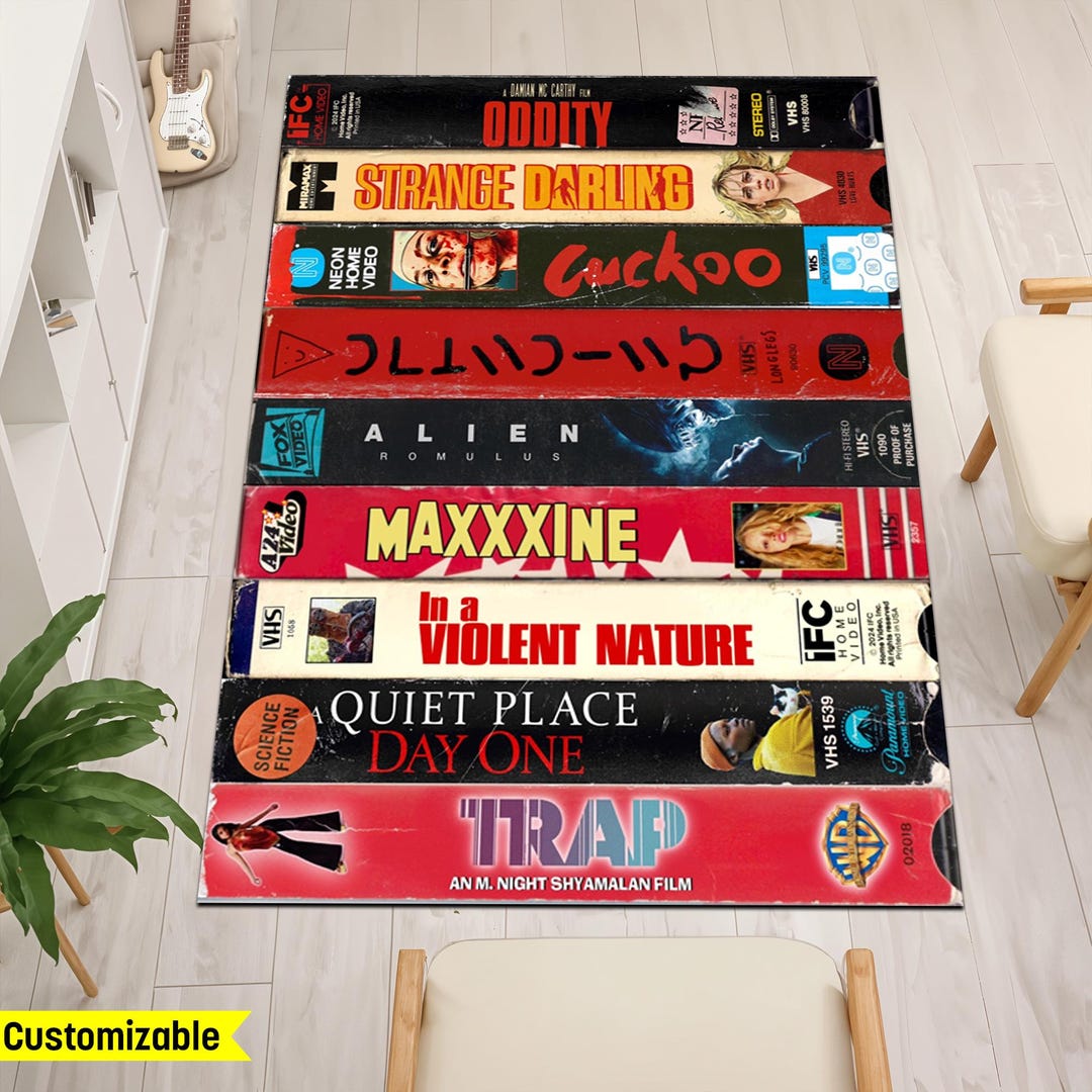 Vhs Rug, Thriller VHS Rug, Horror VHS Rug, Movie Rug, Cinema Rug,film ...
